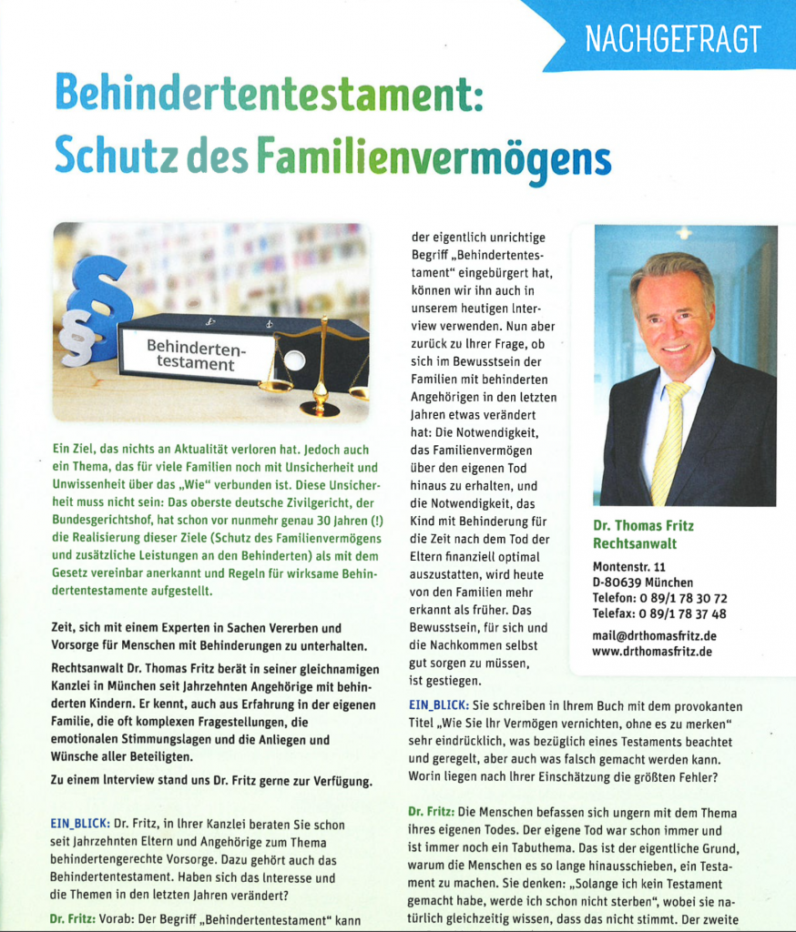 EinBlick_Standbild | Dr. Thomas Fritz Rechtsanwälte